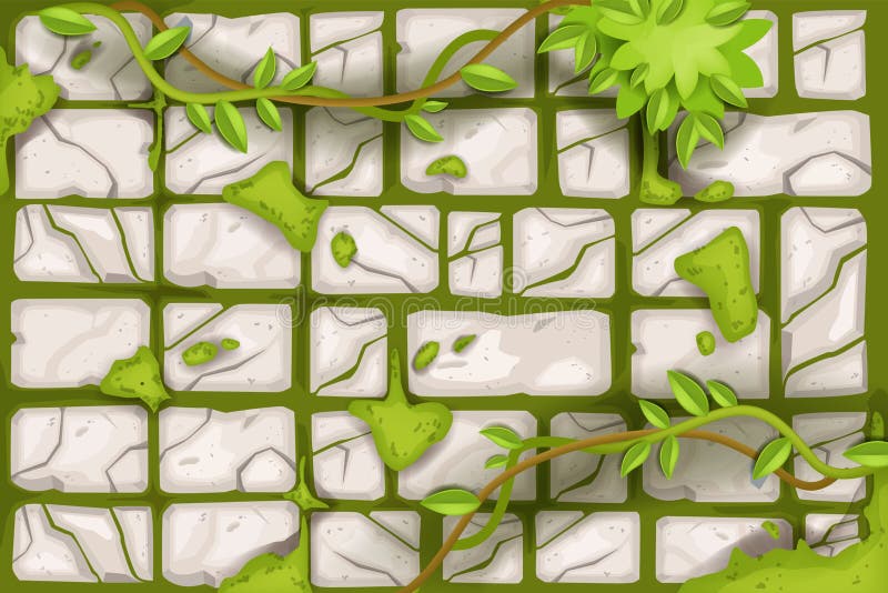 Stone Wall Vector Cracked Rock Texture, Old Ancient Tile Background ...