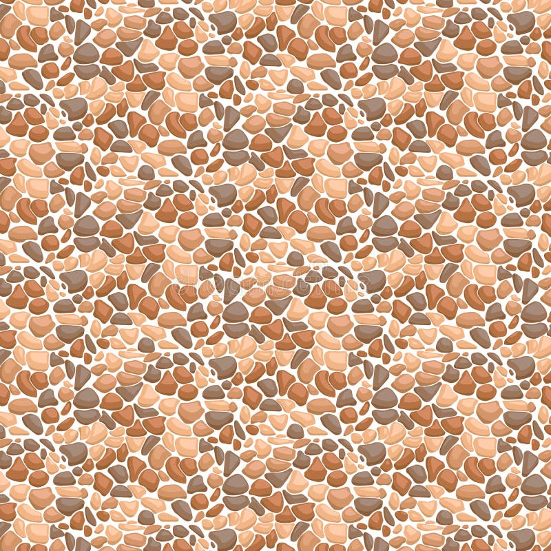 Stone Wall. Vector Seamless Texture of Stones in Brown Colors. Stock ...