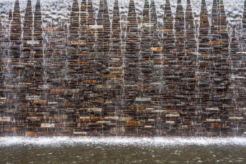 Stone Wall and Water Stream Stock Photo - Image of backdrop, abstract ...