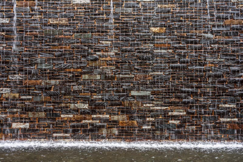 Stone Wall and Water Stream Stock Image - Image of beautiful, flowing ...