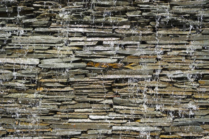 Stone Wall with a Waterfall Stock Photo - Image of fall, deep: 142750590