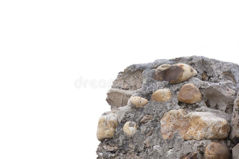 Stone Wall on White Background.Isolated on White Background,with Copy ...