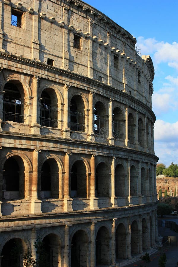 Stone Walls of the Ancient Colosseum in Rome Stock Photo - Image of ...