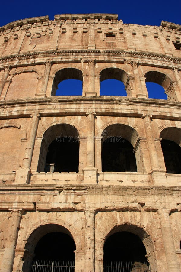 Stone Walls of the Ancient Colosseum in Rome Stock Illustration ...