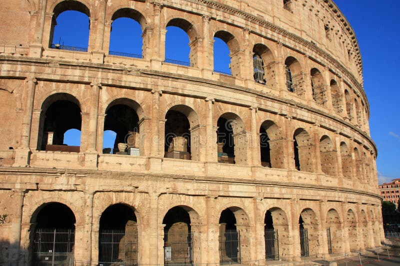 Stone Walls of the Ancient Colosseum in Rome Stock Photo - Image of ...