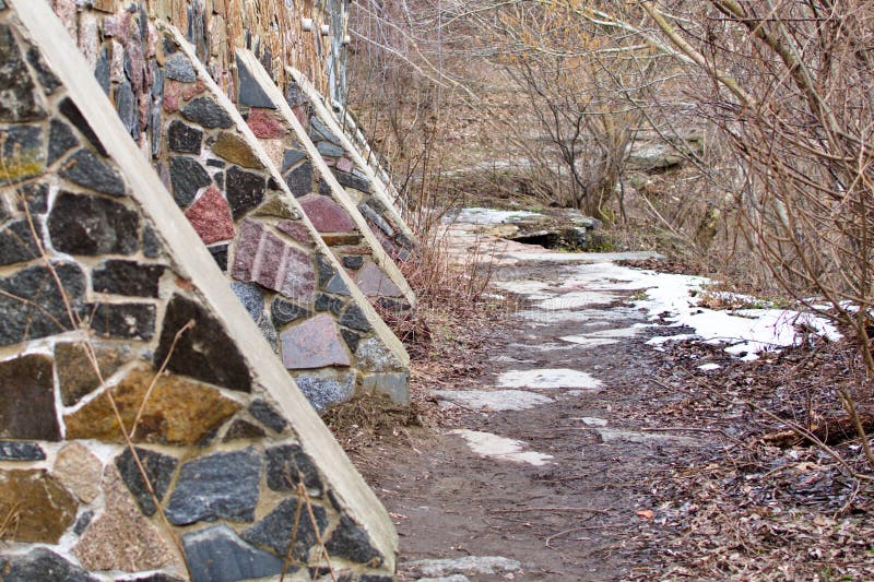 Stone Walls of Fortress in Forest Bushes Stock Photo - Image of ...