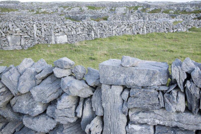 Stone Walls and Open Road on Inishmore; Aran Islands Stock Image ...