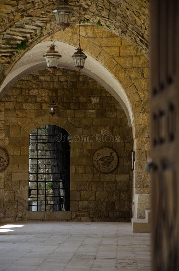 Stone Walls Inside Old Building Stock Photo - Image of inside, building ...