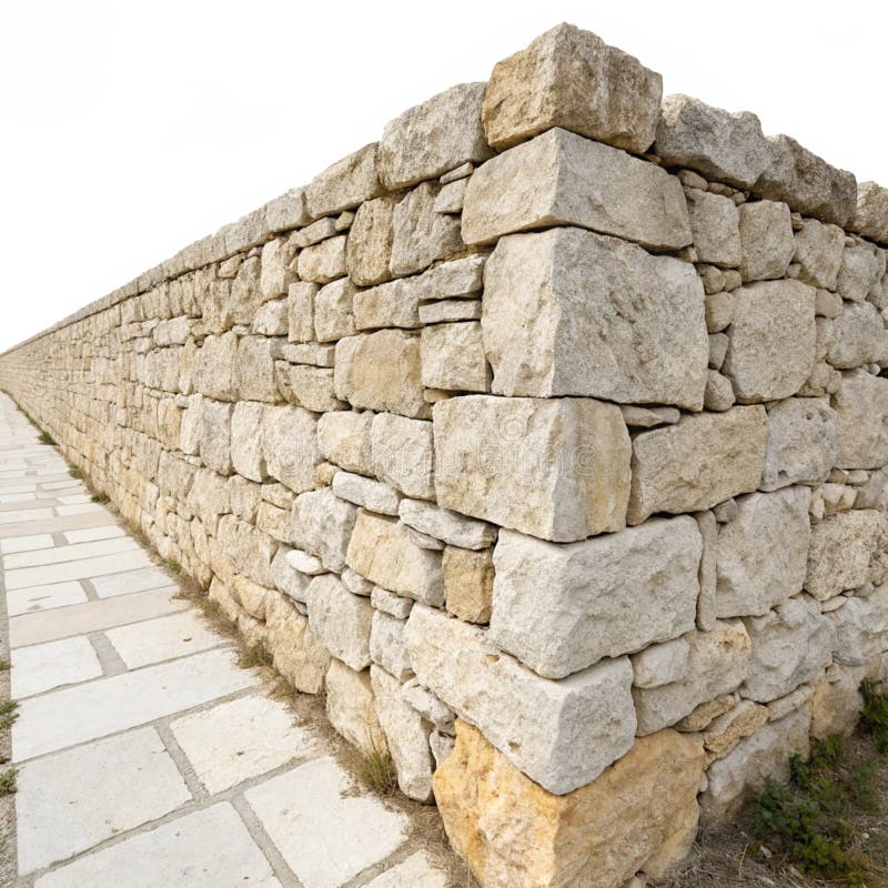 Stone Walls Isolated on Transparent Background Stock Illustration ...