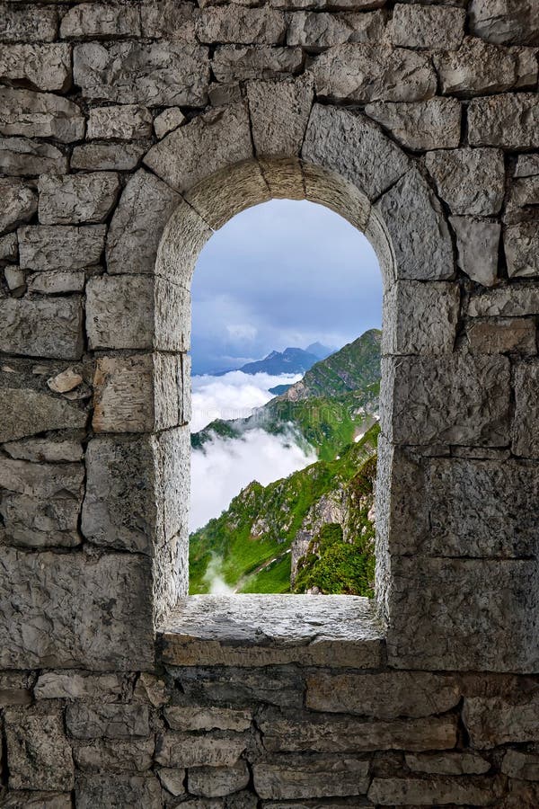 Stone war tower window stock photo. Image of rock, landmark - 190484306
