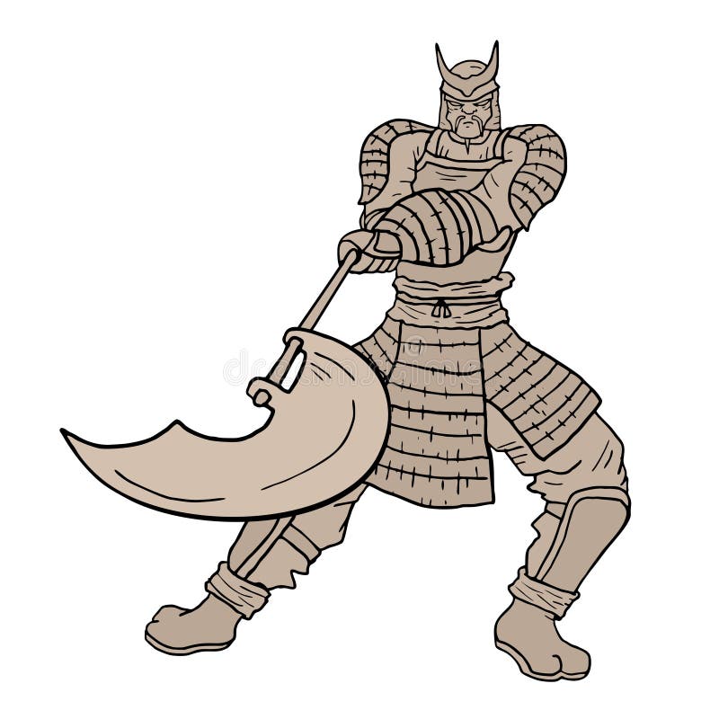 Stone statue samurai stock vector. Illustration of peace - 48818461