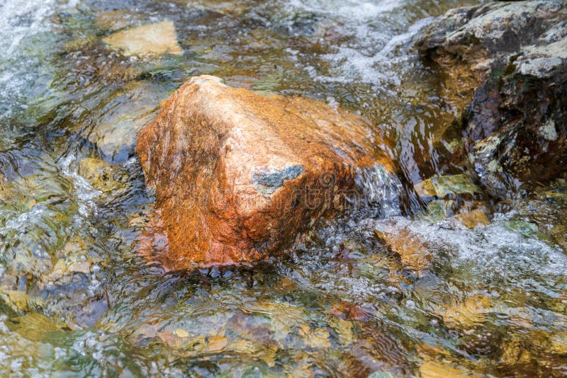 Stone Washed by Water in a Fast Flowing River Stock Image - Image of ...
