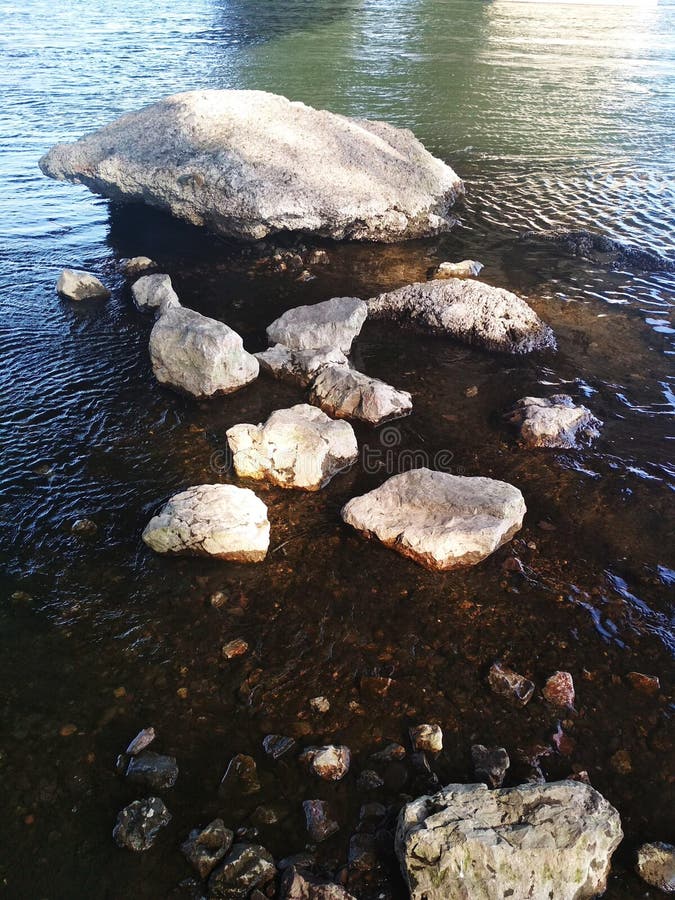 Stone Water Bridge Shore Nature Stock Photo - Image of shore, nature ...