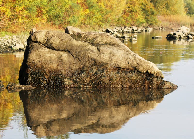 Stone in water stock image. Image of abstract, reflected - 68158367