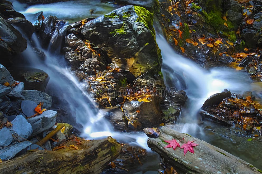Stone waterfall stock photo. Image of stone, sunlight - 72820784