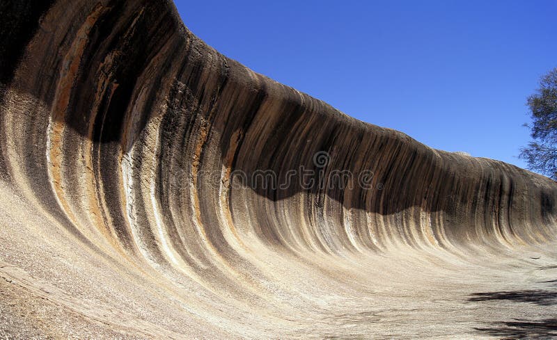 The Stone Wave Wave Rock in Hyden, Australia Stock Photo - Image of ...