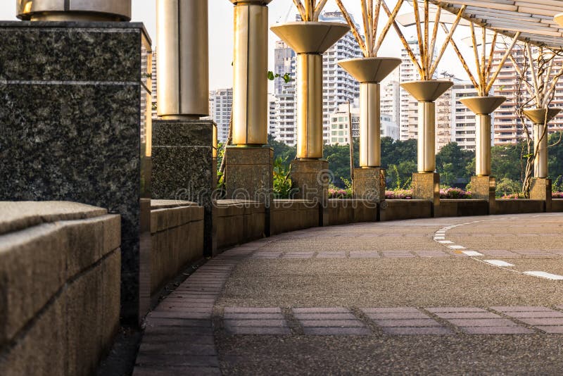 Curved Walk Path in the Park Stock Image - Image of environment, home ...