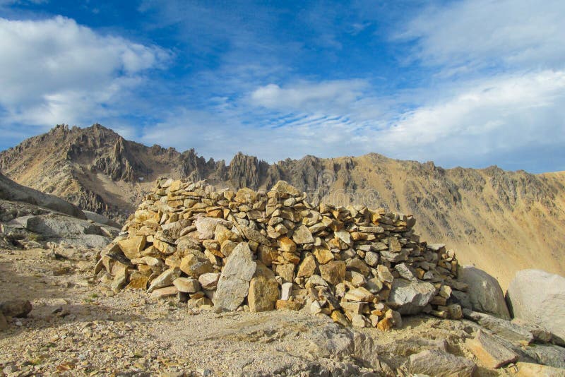 Stone Wind Protection Wall in the Mountains Stock Photo - Image of ...