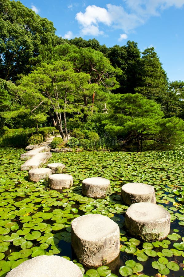 Stone zen path stock image. Image of heian, meditaion - 18119623