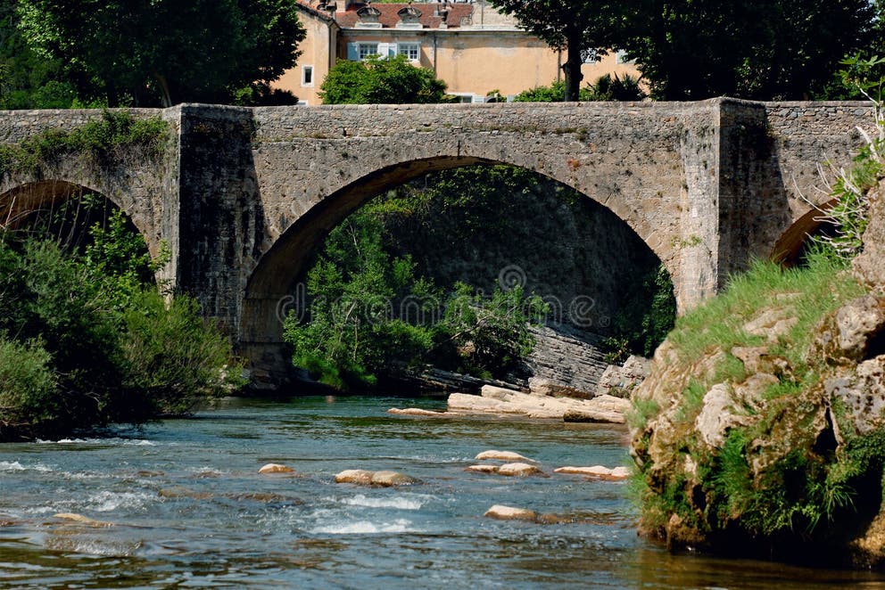 Stone Bridge Across a River Stock Image - Image of classical, rocks ...