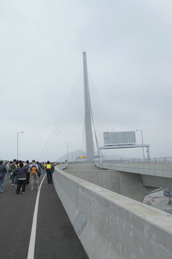 A Stonecutter Bridge Launch Day at HK Editorial Stock Image - Image of ...