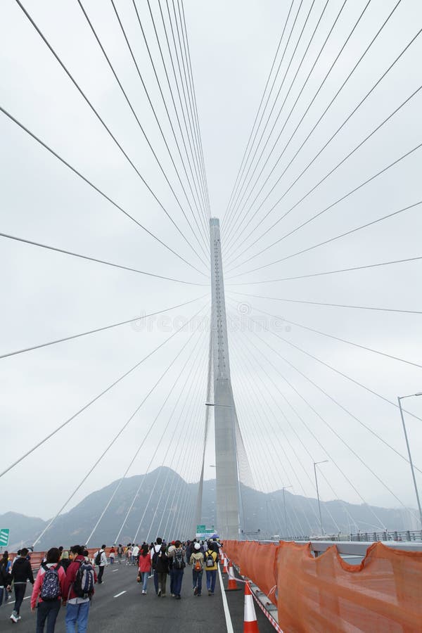 A Stonecutter Bridge Launch Day at HK Editorial Stock Image - Image of ...