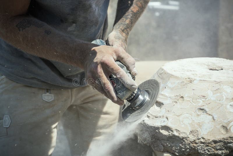 Stonecutter profession stock image. Image of outdoors - 282611007