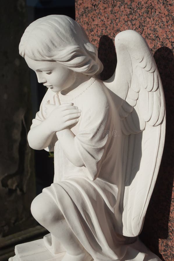Stoned Angel on Tomb in Cemetery Stock Photo - Image of graveyard ...