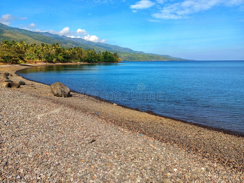 Stoned Beach, Blue Sea, Coastline Stock Image - Image of coastline ...