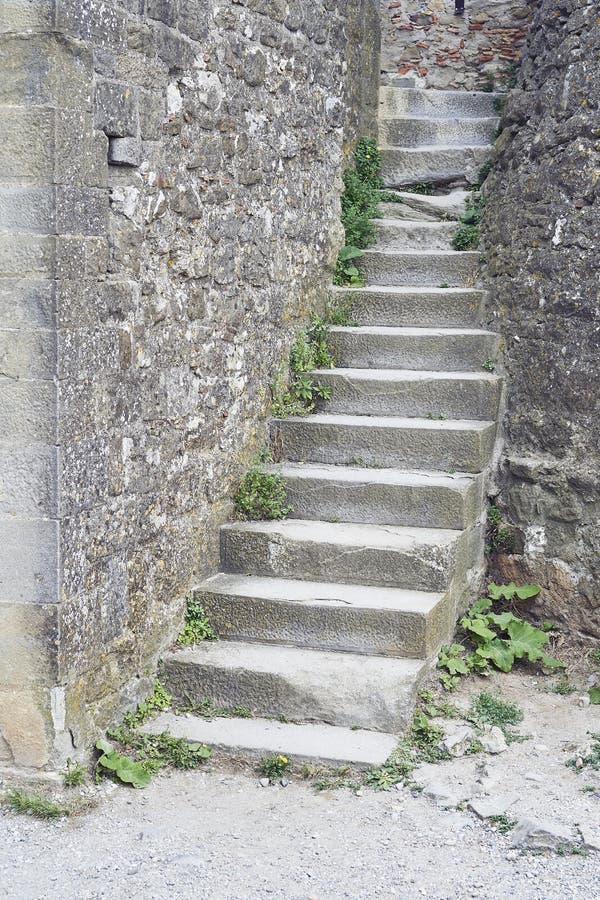 Old Stairs in the Castle Tower Stock Image - Image of moving, brick ...