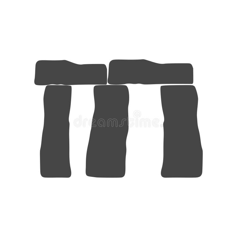 Stonehenge, England, Icons Set with Long Shadow Stock Vector ...