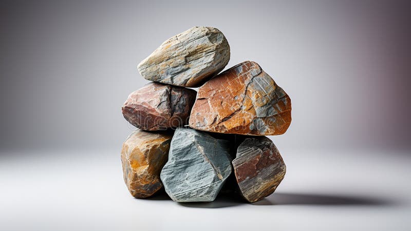 Stones Arranged on White Background Stock Illustration - Illustration ...