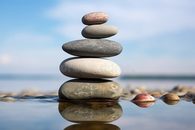 Stones Balanced on Top of Each Other Stock Illustration - Illustration ...