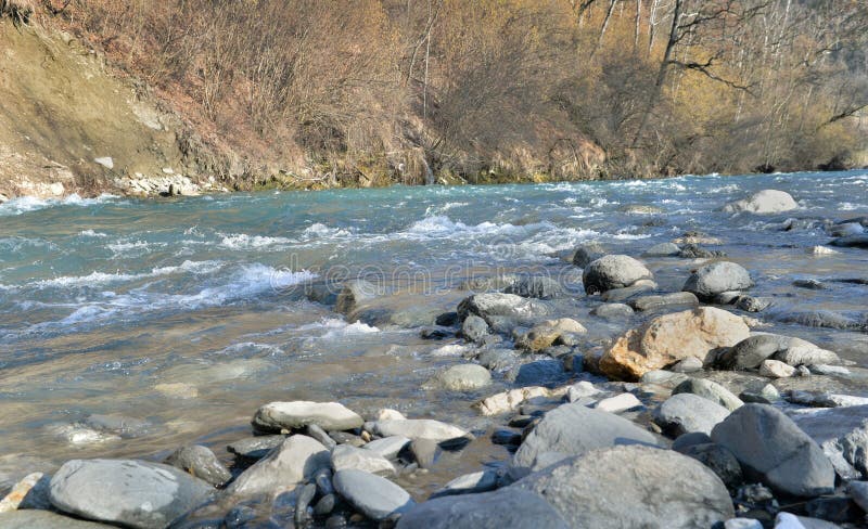 Alpine Torrent Flowing in a the Rocks Stock Image - Image of water ...