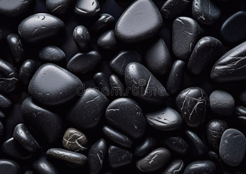 Stones Black Color and Various Shape Background.Black Stones Texture ...