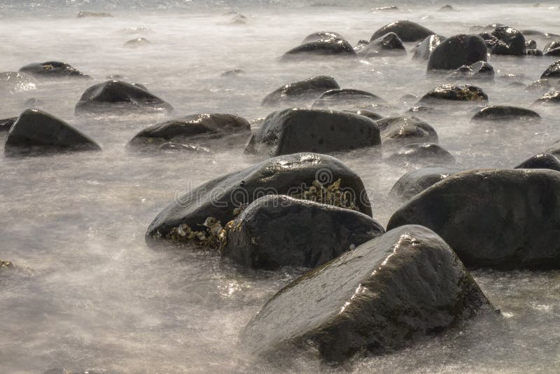 Stones in Blurred Water by Long Exposure Stock Photo - Image of ...