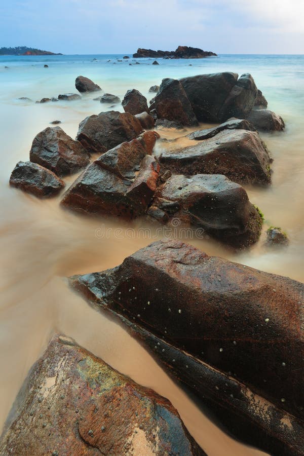 Stones and Boulders on the Beach Stock Photo - Image of coast, scene ...