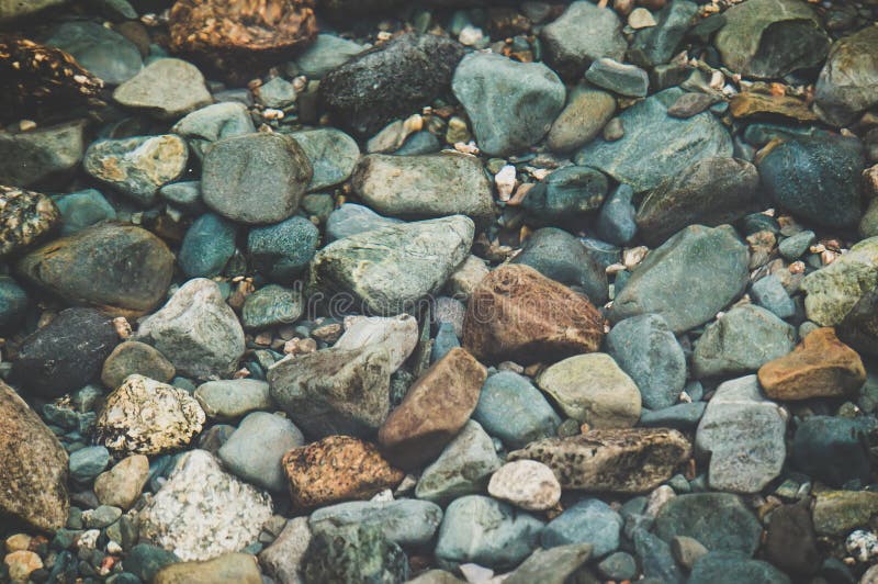 Rocks in Stream with Smooth Flowing Water Stock Image - Image of calm ...