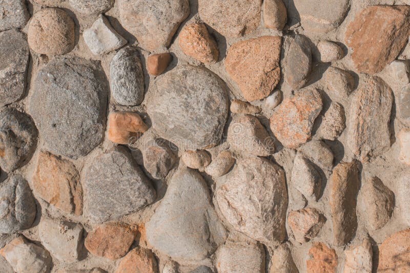Stones Cobblestones in Cement Wall Solid Texture Background Rough Stock ...