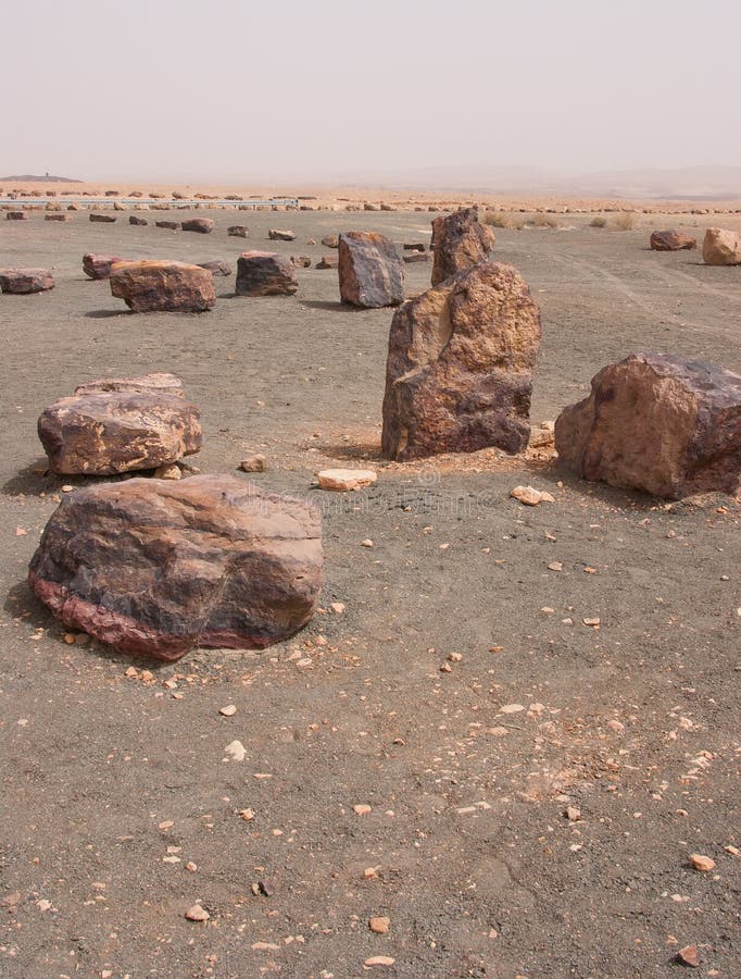 Stones in the Crater Mizpe Ramon - Negev Desert Stock Image - Image of ...