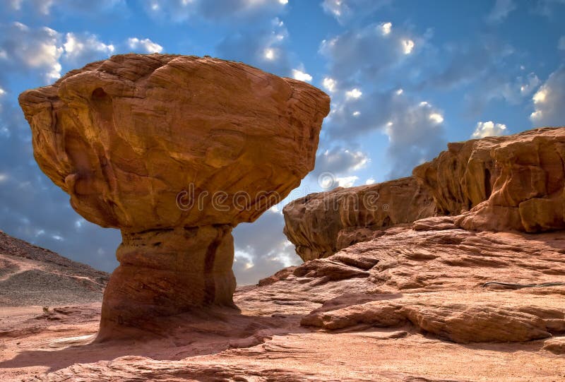Stones of desert stock image. Image of sand, clouds, timna - 14443949