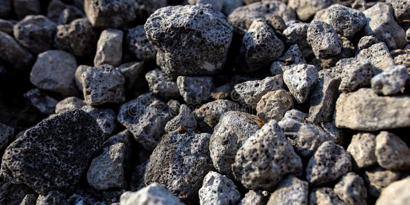 Stones on the Edge of the Asphalt Road Stock Image - Image of detail ...