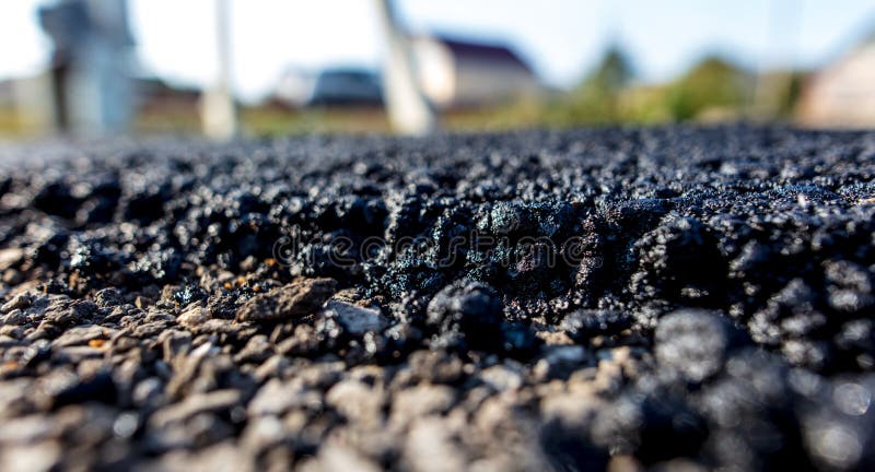 Stones on the Edge of the Asphalt Road Stock Image - Image of closeup ...