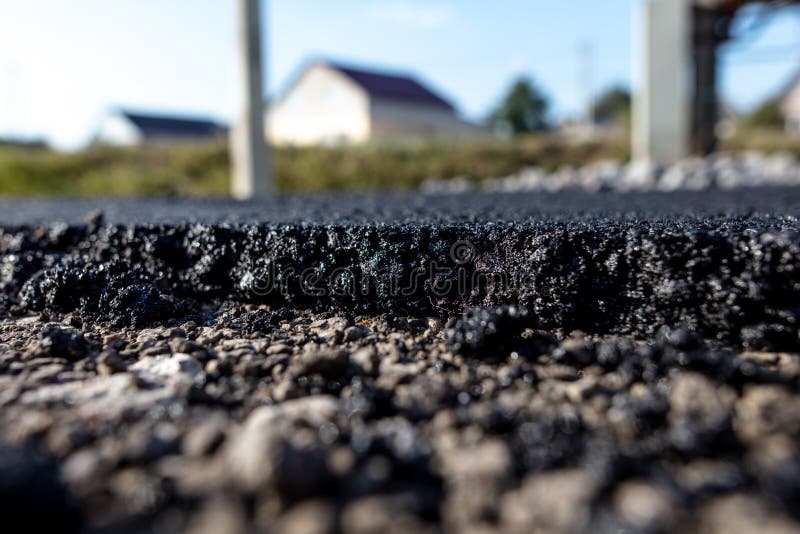 Stones on the Edge of the Asphalt Road Stock Photo - Image of sidewalk ...