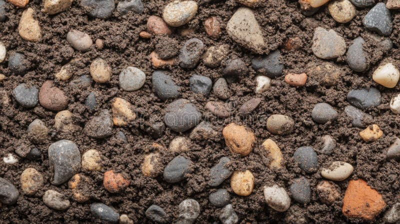 Stones Embedded in Dark Rich Soil a Textured Background Stock ...