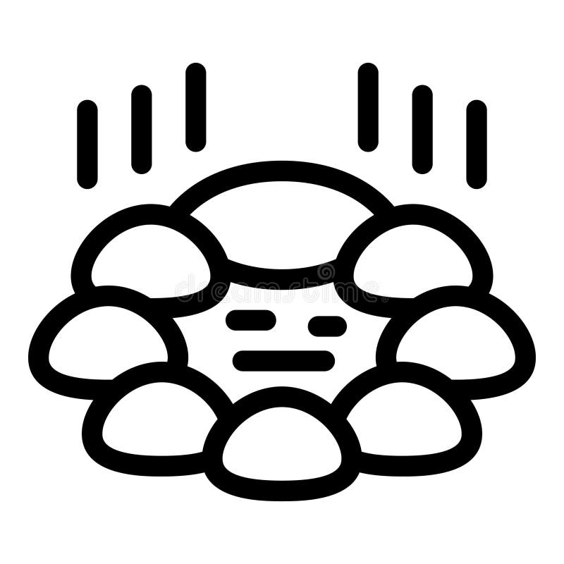 Stones Falling into Water Creating Ripples Icon Stock Illustration ...