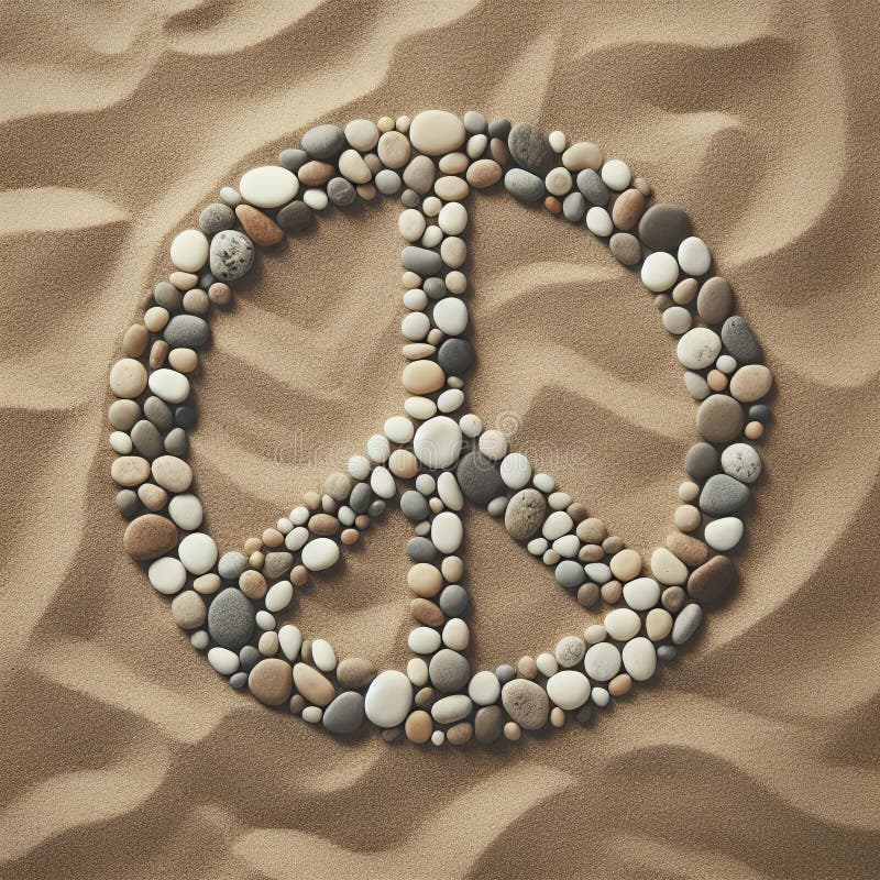 Stones Forming Universal Peace Symbol Stock Illustration - Illustration ...