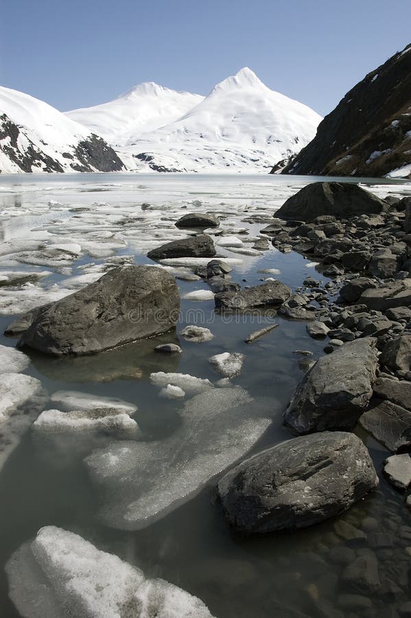 Stones and Glacial Ice, Alaska Stock Image - Image of freeze, caps ...