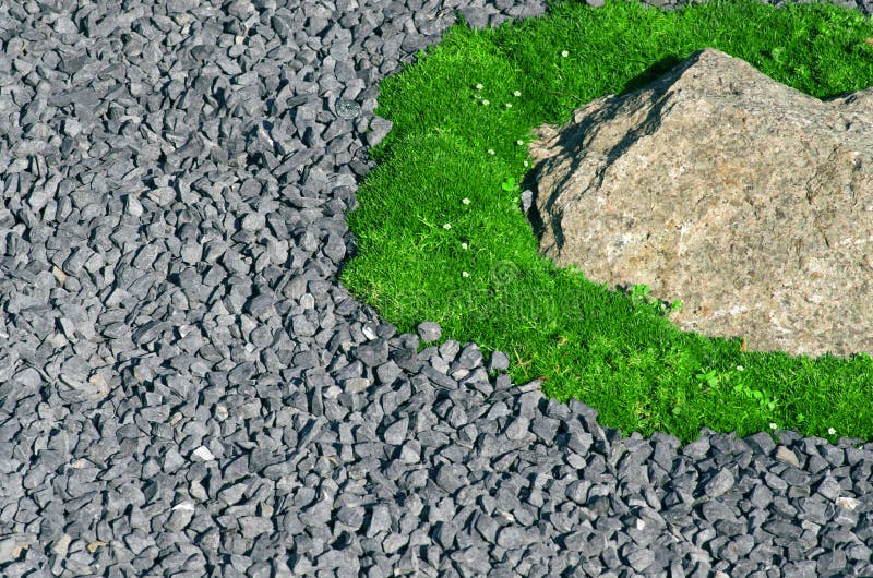 Stones Grass Land Landscape Stock Photo - Image of design, brown: 92265828