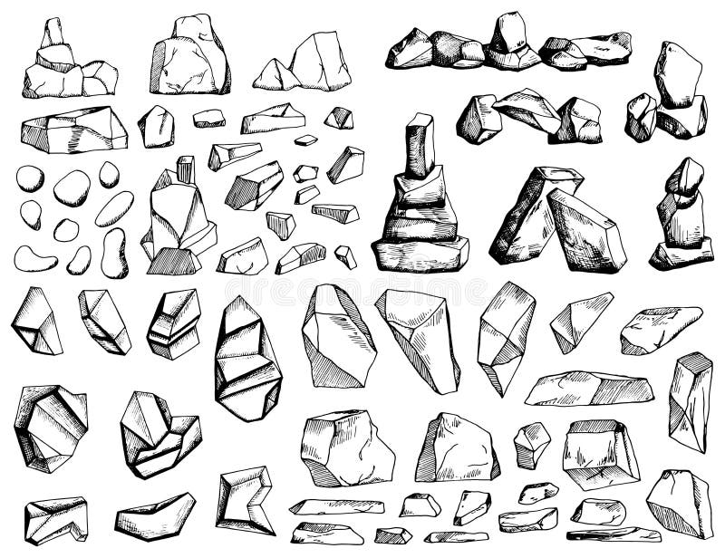 Stones Silhouette Vector Isolated Stock Vector - Illustration of ...